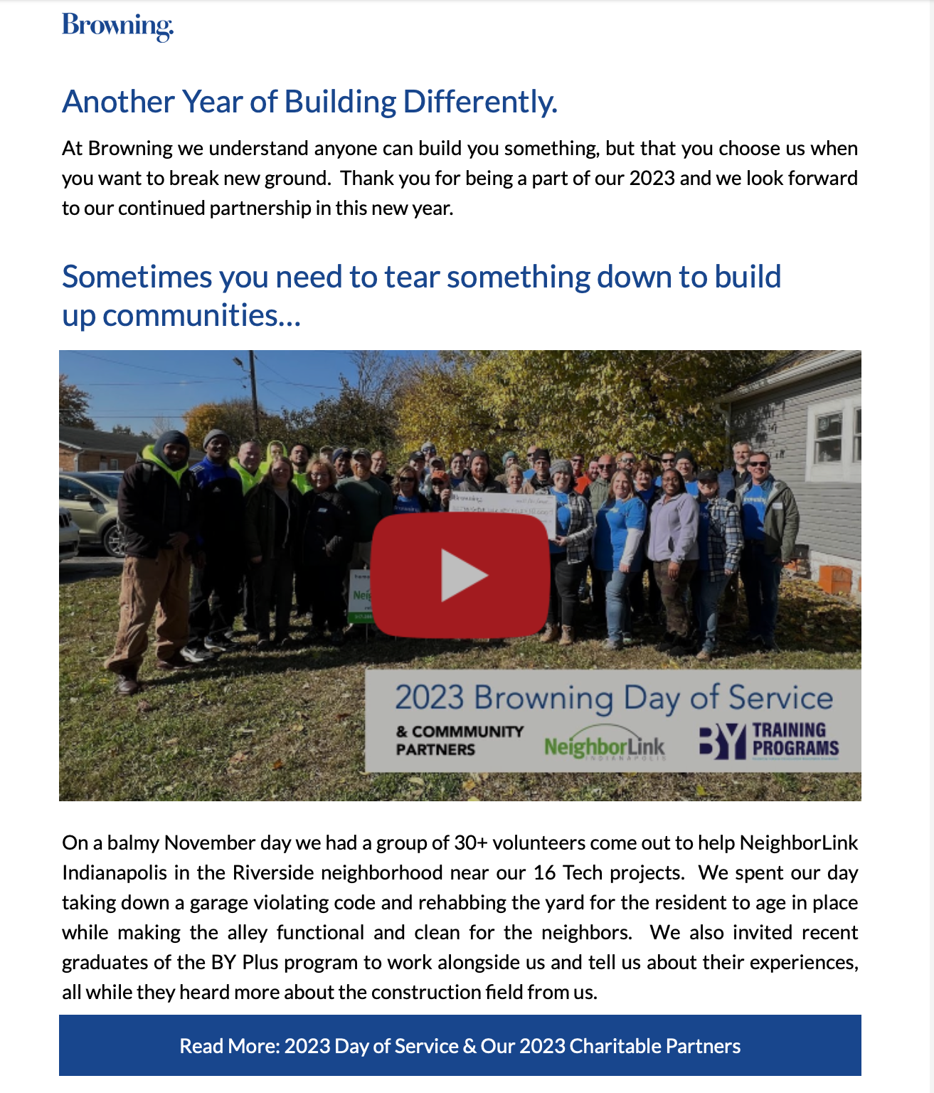 Another Year of Building Differently. - Browning